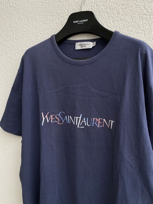 Vintage YSL T-shirt Big Logo Multicolor | Grailed