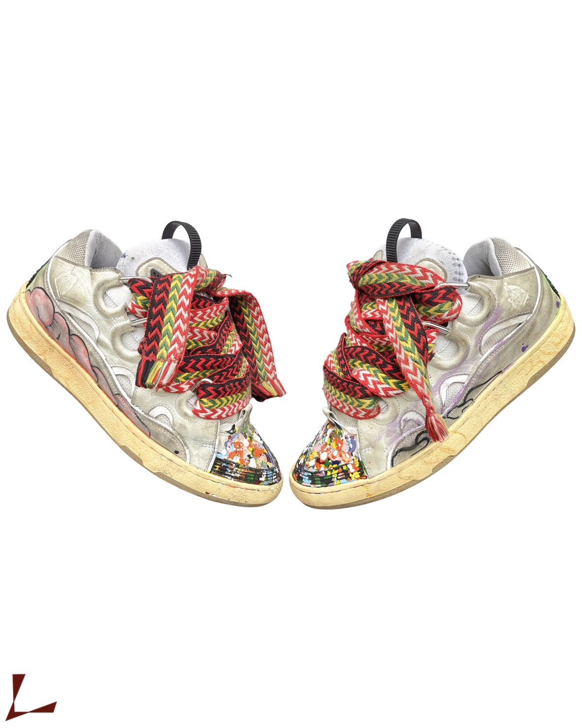 Lanvin Paint Splatter Custom Curb Sneakers | Grailed