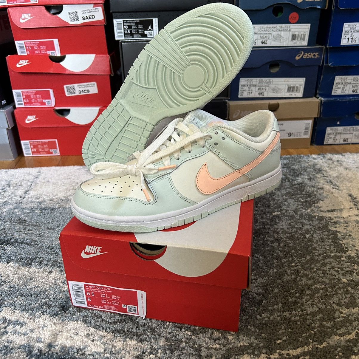 Nike NiKE DUNK LOW BARELY GREEN SAiL PEACH RETRO FiLAMENT MiNT | Grailed