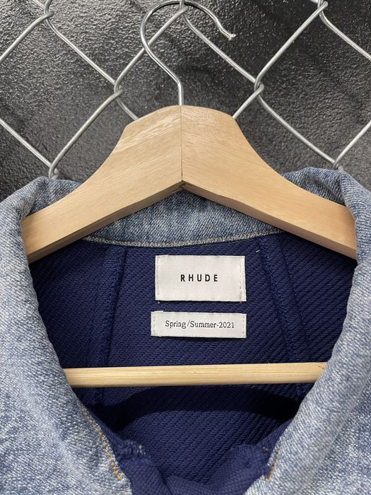 Rhude Rhude Patch Denim Collar Rugby Sweater | Grailed