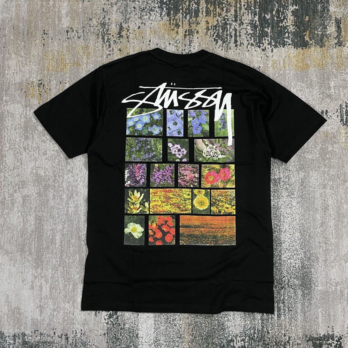 Stussy FLOWERS STUSSY TEE BLACK // LARGE | Grailed
