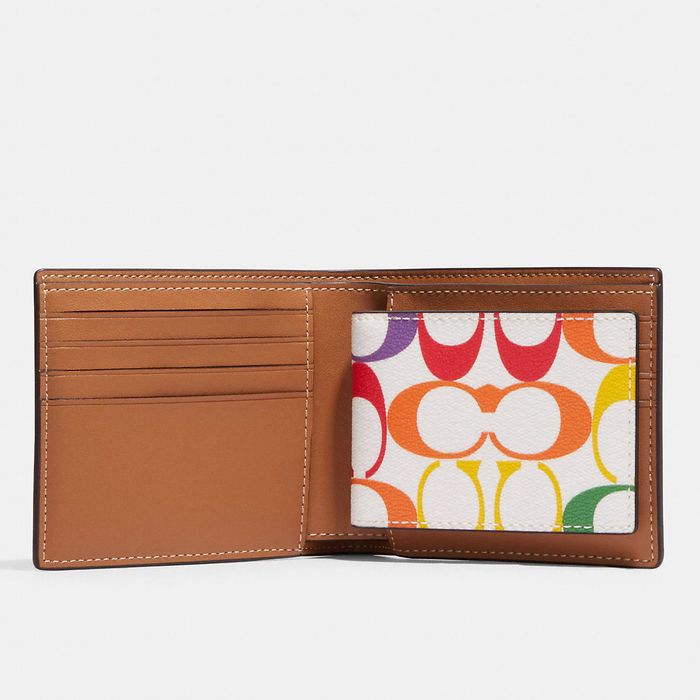 Coach MEN's 3 In 1 Wallet In Rainbow Signature Canvas | Grailed