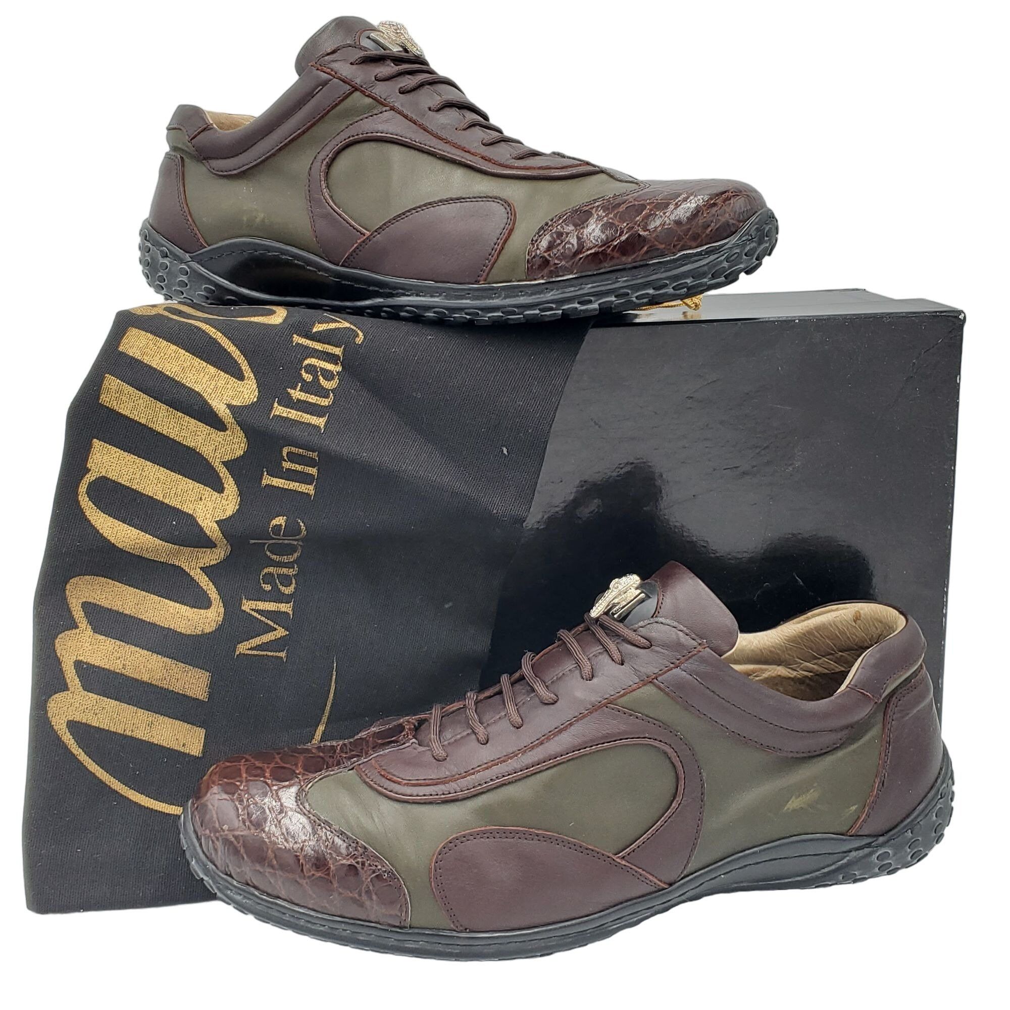 Mauri Mauri Mens 13 Green Brown Exotic Alligator Crocodile Leather ...