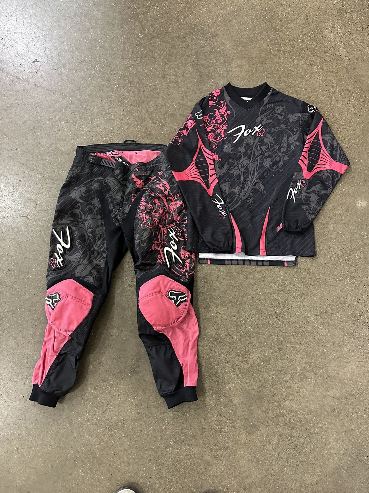 Fox Racing Pink Y2K Fox Racing Motorsports Padded Pants and Shirt | Grailed