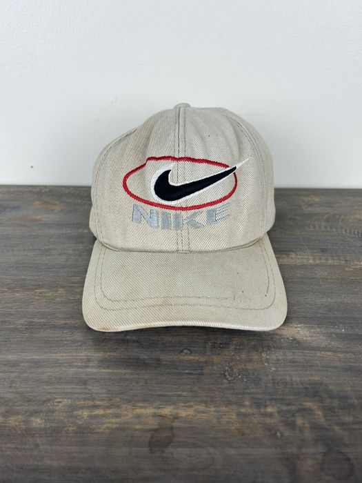 Nike Vintage Beige Nike Embroidered Hat | Grailed